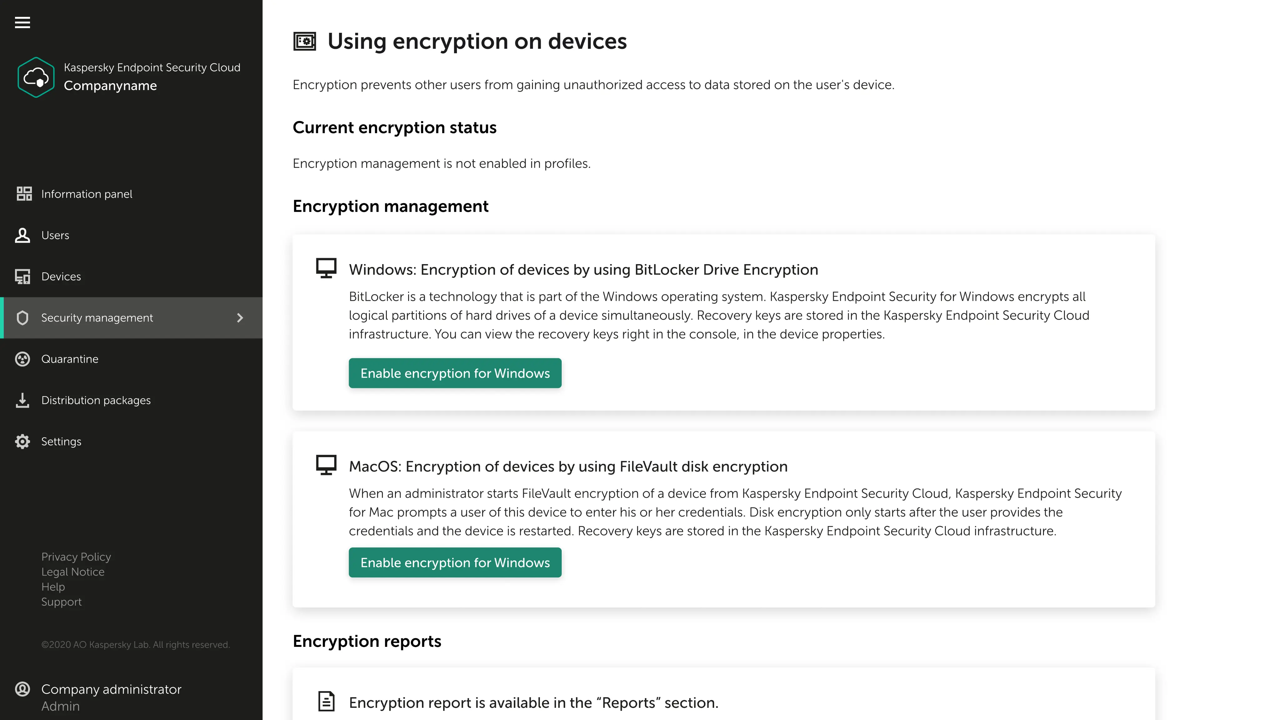 Kaspersky Security Center
